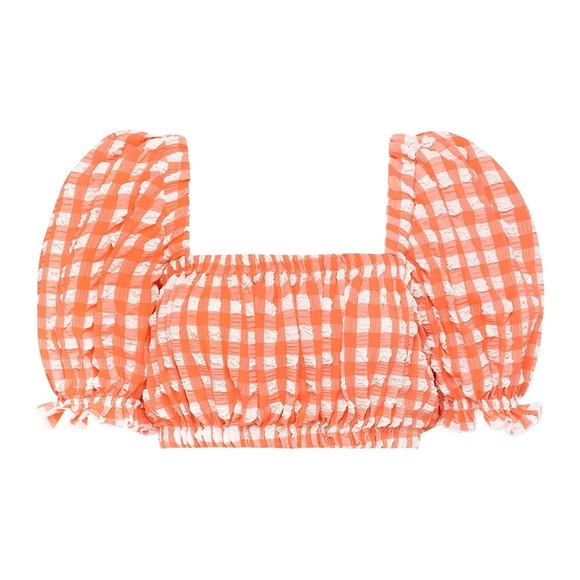 Montce | Swim | Xs Montce Swim Shrimp Gingham Marcella Bikini Top ...